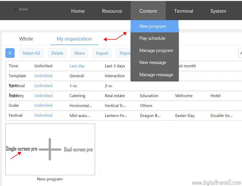 19" - 65" WIFI digital signage displays, WIFI digital photo frame system