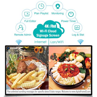 19" - 65" WIFI digital signage displays, WIFI digital photo frame system